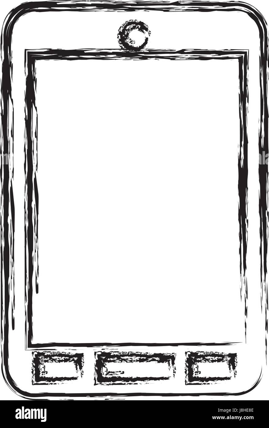 sketch smarthpone call communication digital device Stock Vector Image ...