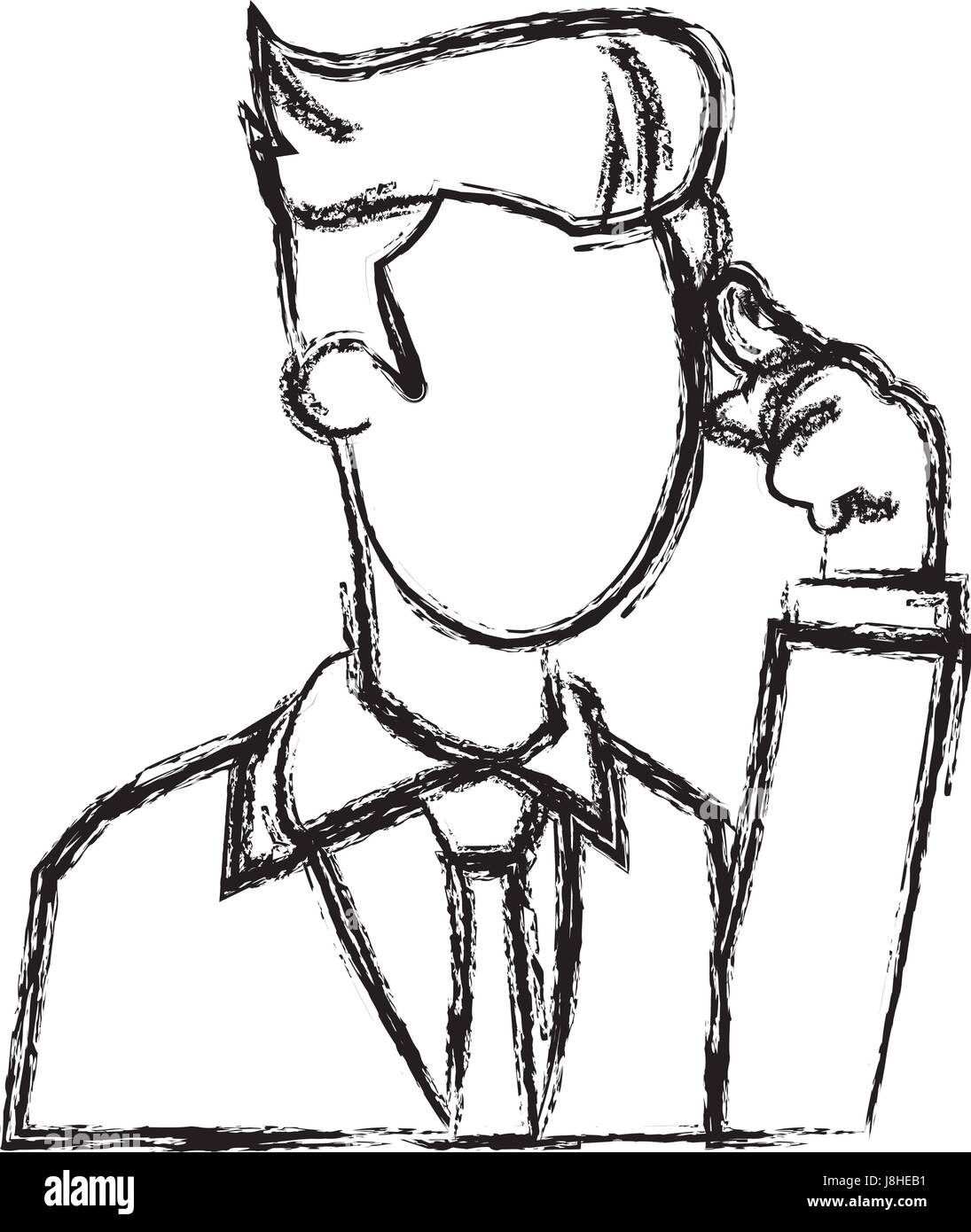 cartoon business man manager employee thinking Stock Vector Image & Art ...