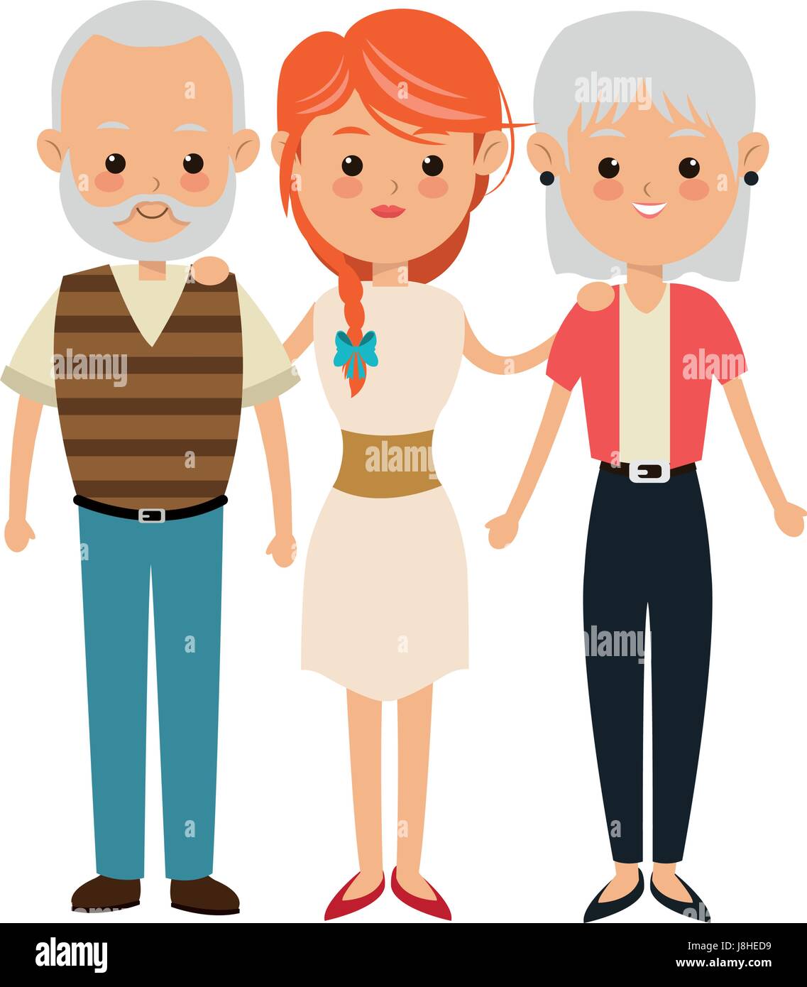 family people mother with gradpa and grand mom Stock Vector Image & Art ...