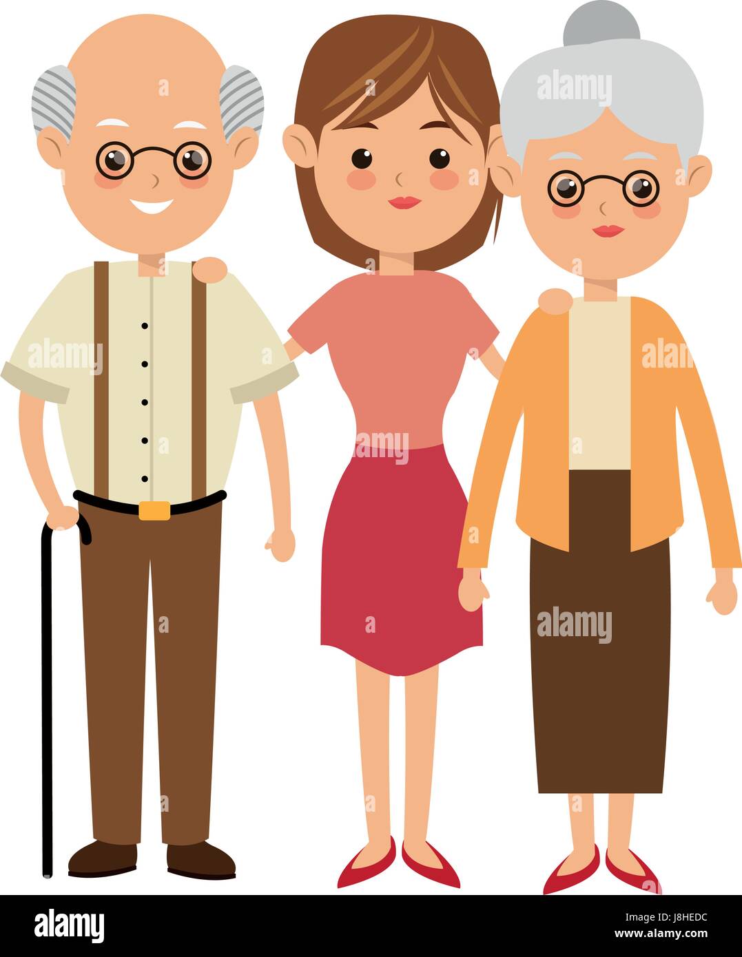 family people mother with gradpa and grand mom Stock Vector Image & Art ...