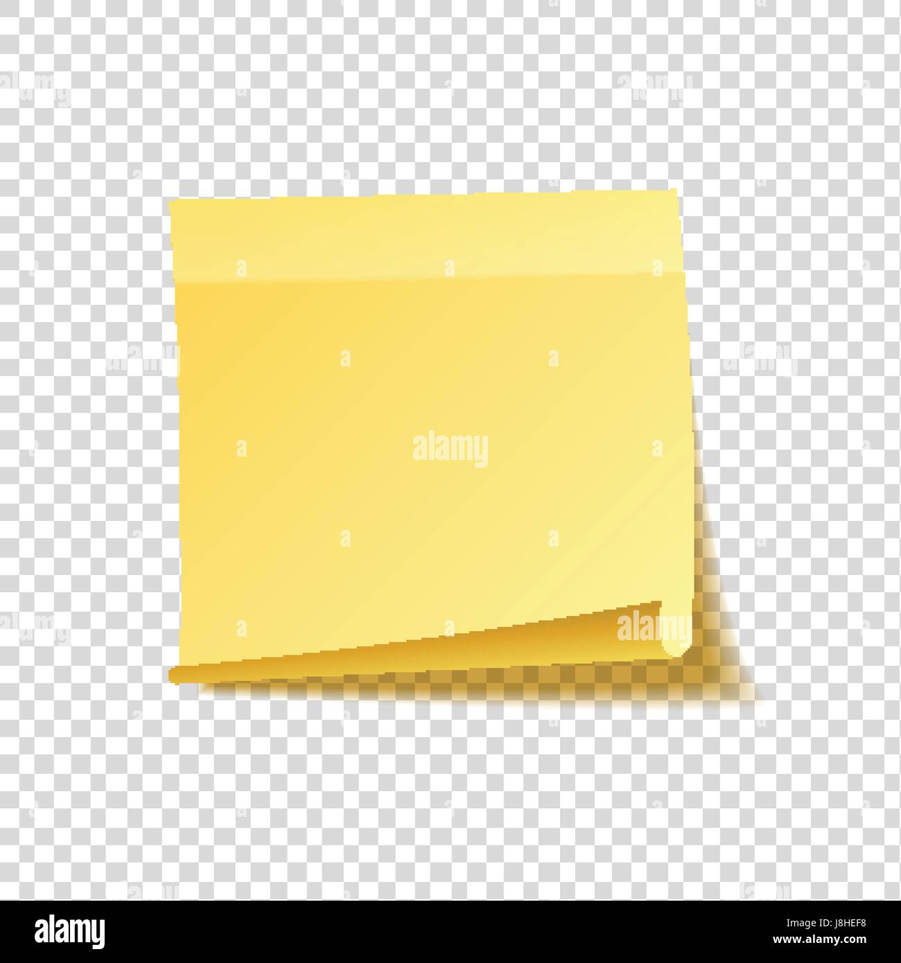 Sticky note with shadow isolated on transparent background. Yellow ...
