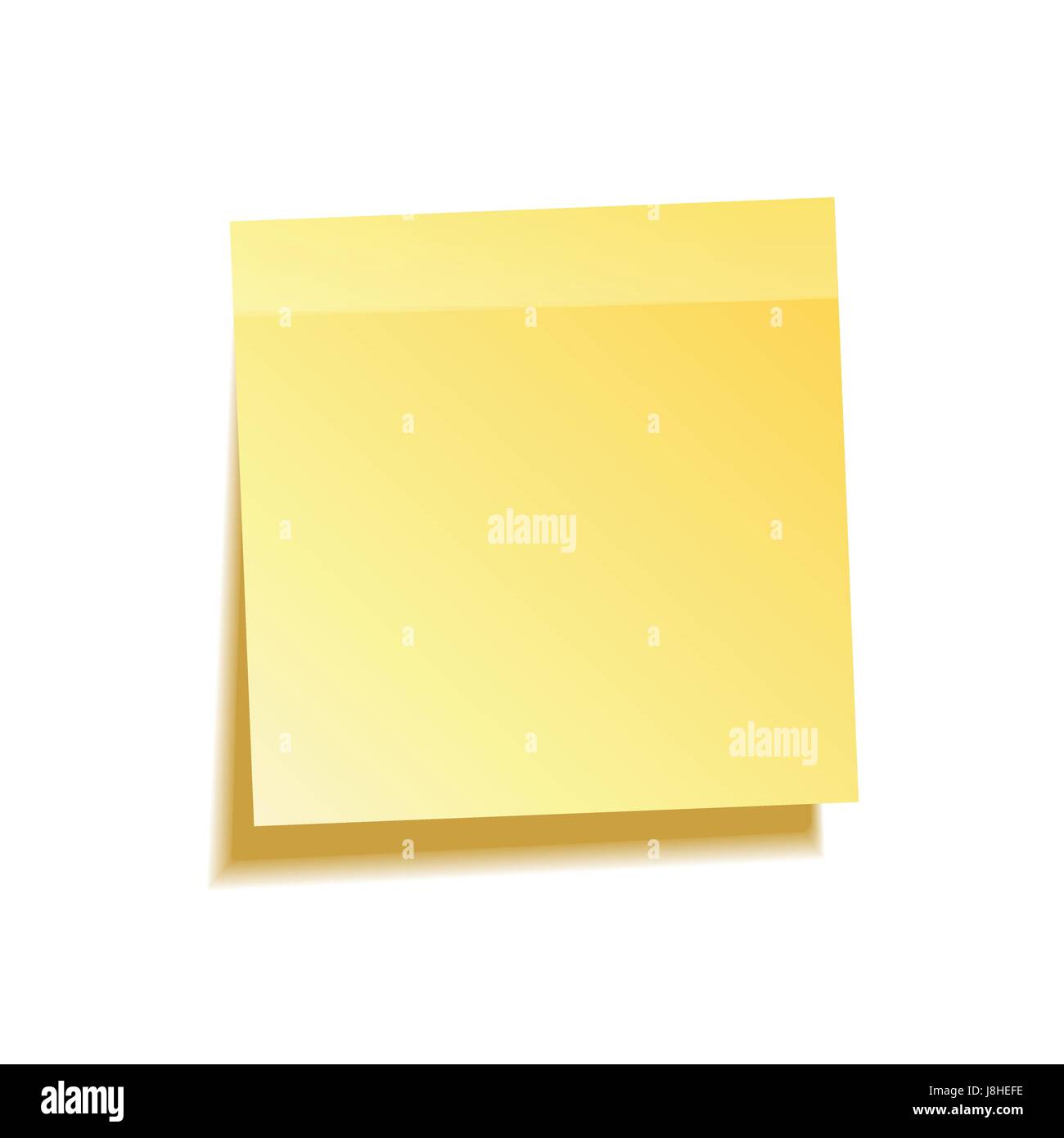 Sticky note with shadow isolated on transparent background. Yellow ...