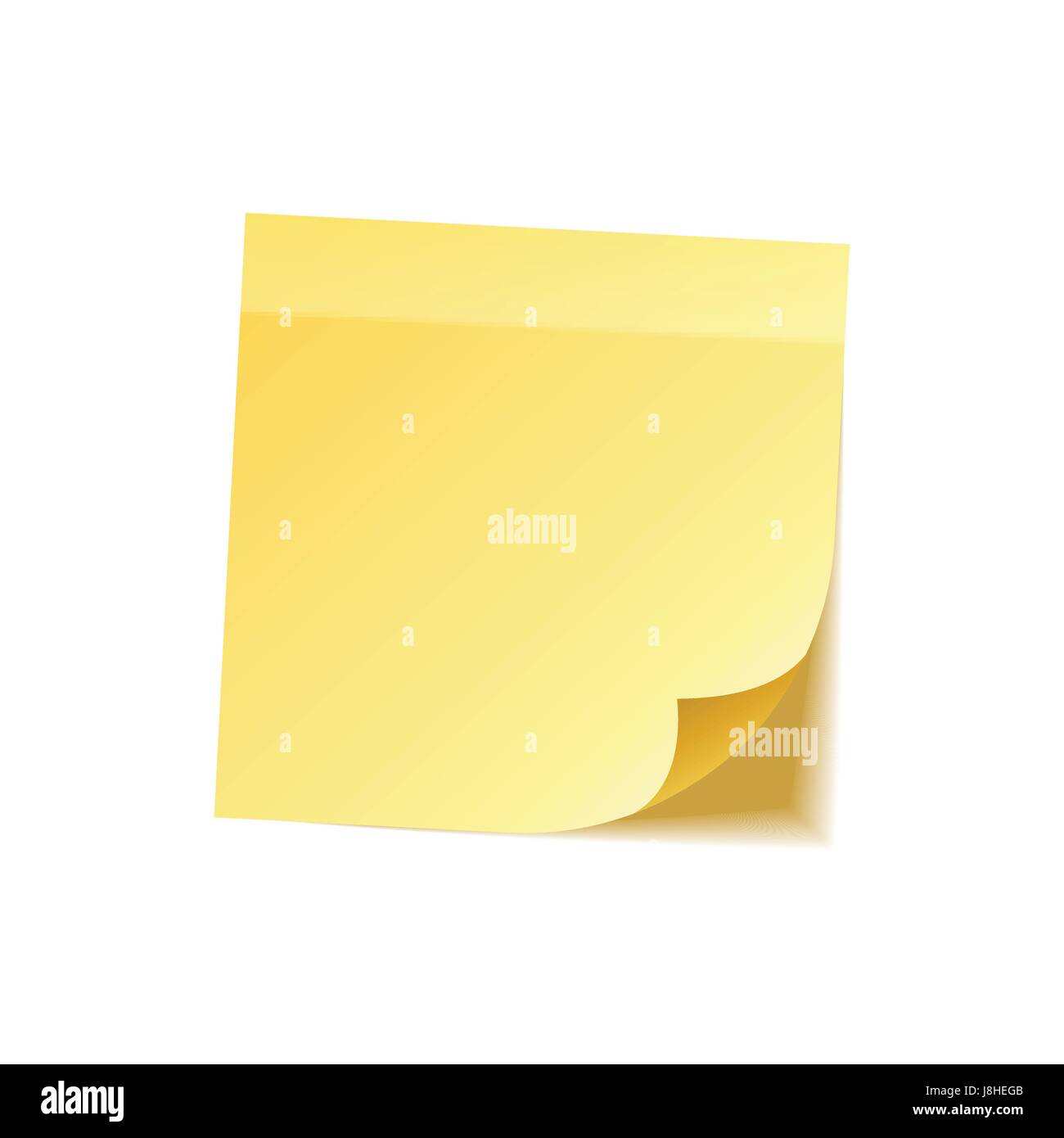 Sticky note with shadow isolated on transparent background. Yellow ...