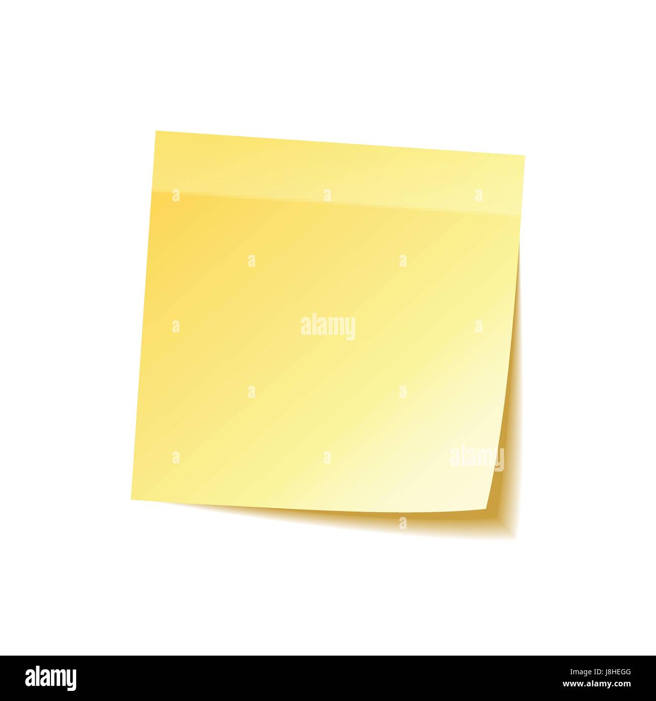 Sticky note with shadow isolated on transparent background. Yellow ...