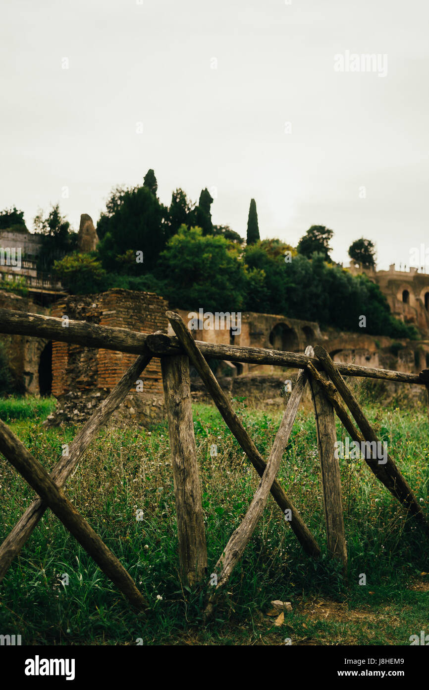 Old wooden fence in the Roman Forum in Rome, Italy Stock Photo - Alamy