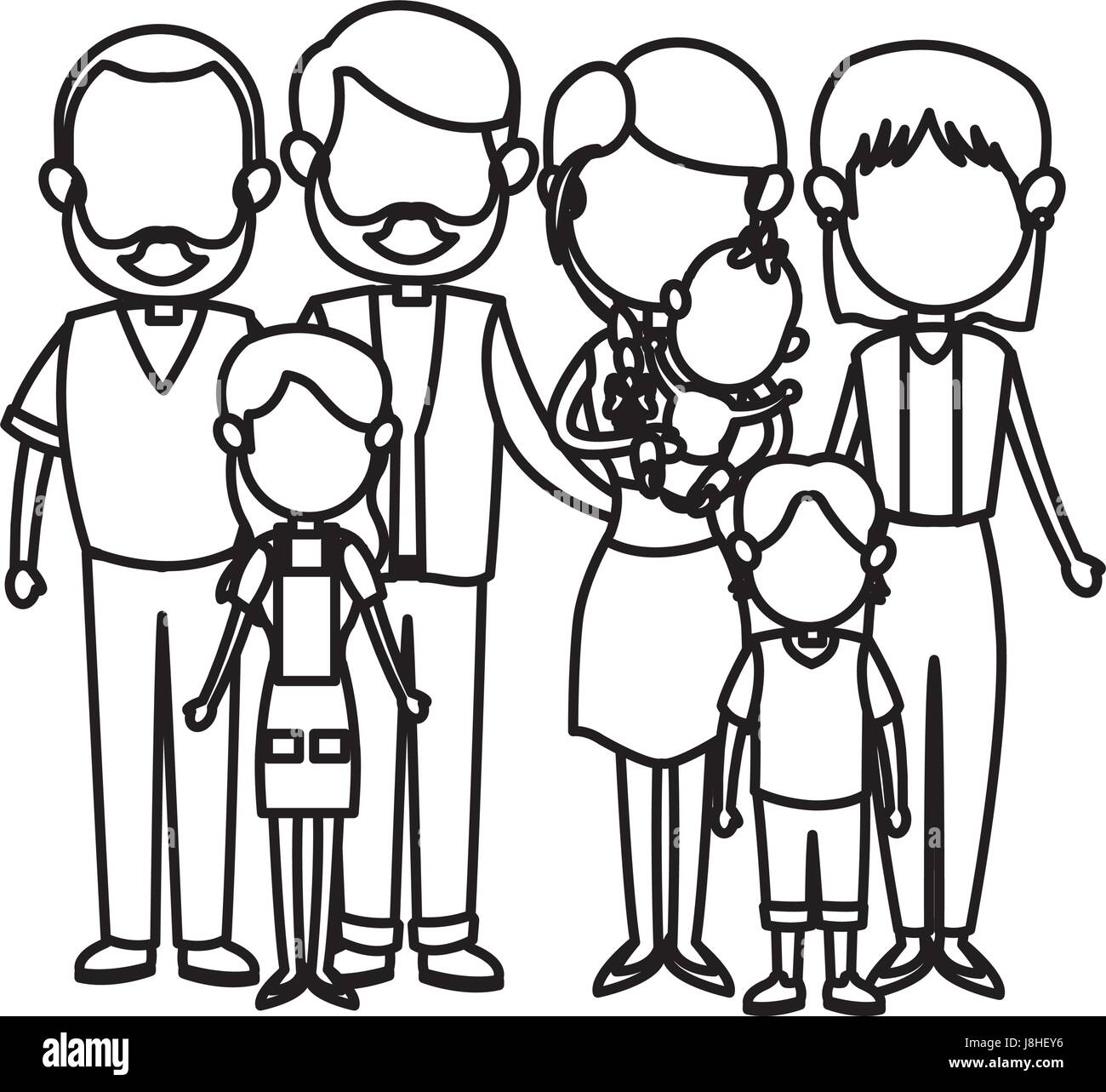 cute family people together members Stock Vector Image & Art - Alamy