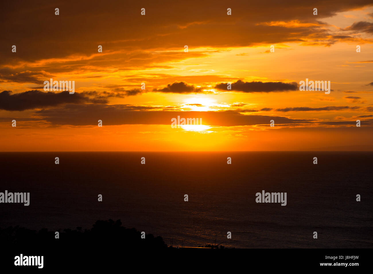 orange mystic sunset onsea Stock Photo - Alamy