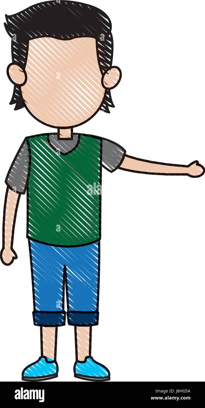 Cartoon boy kid hand gesture hi-res stock photography and images - Alamy