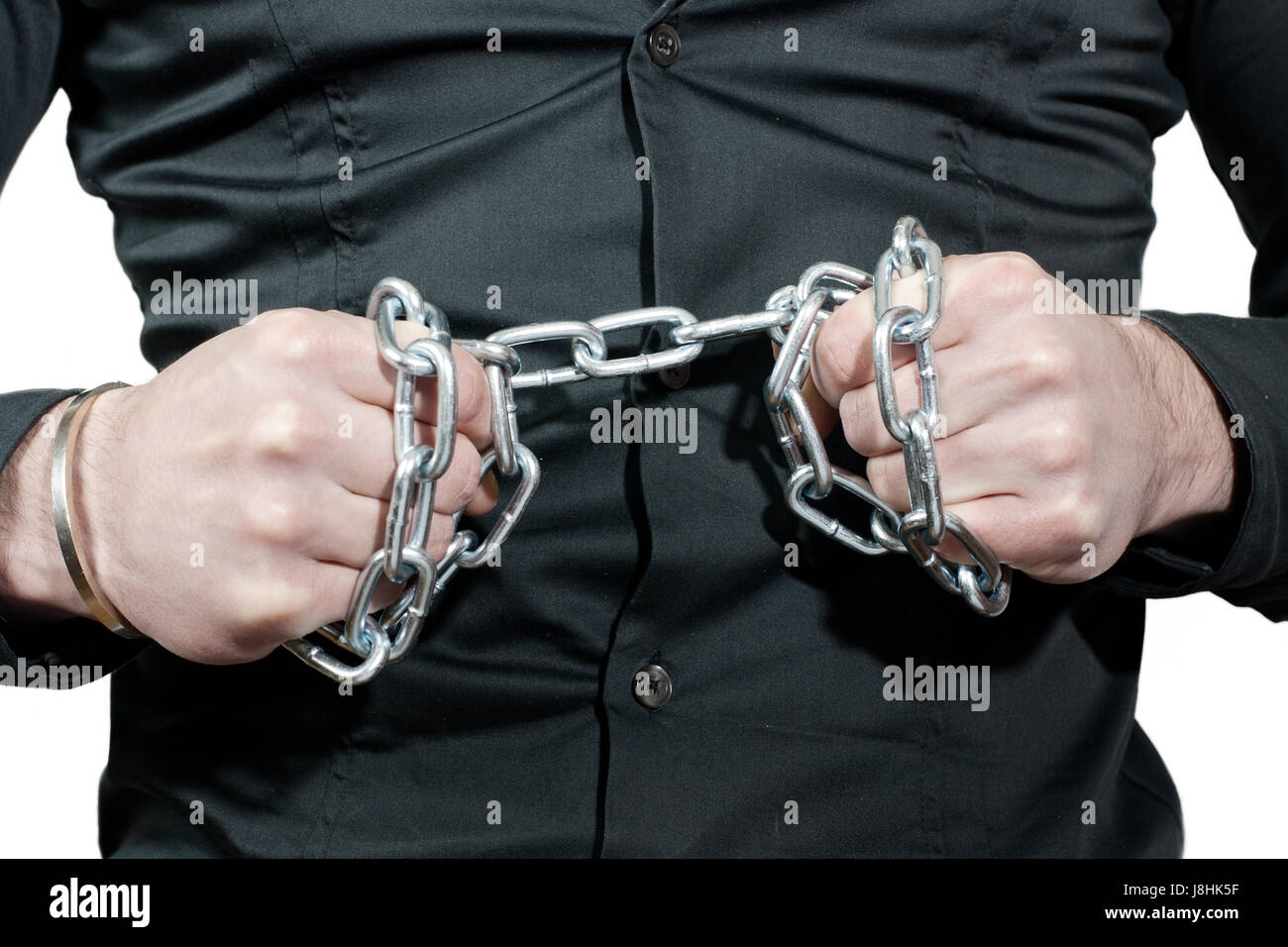 Man breaking chains hi-res stock photography and images - Alamy