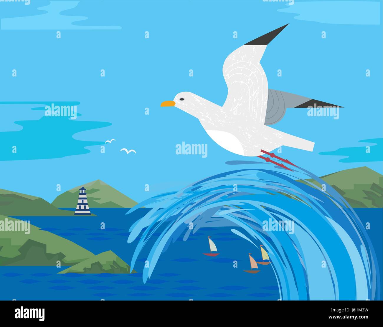 Gull bird wing Stock Vector Images - Alamy