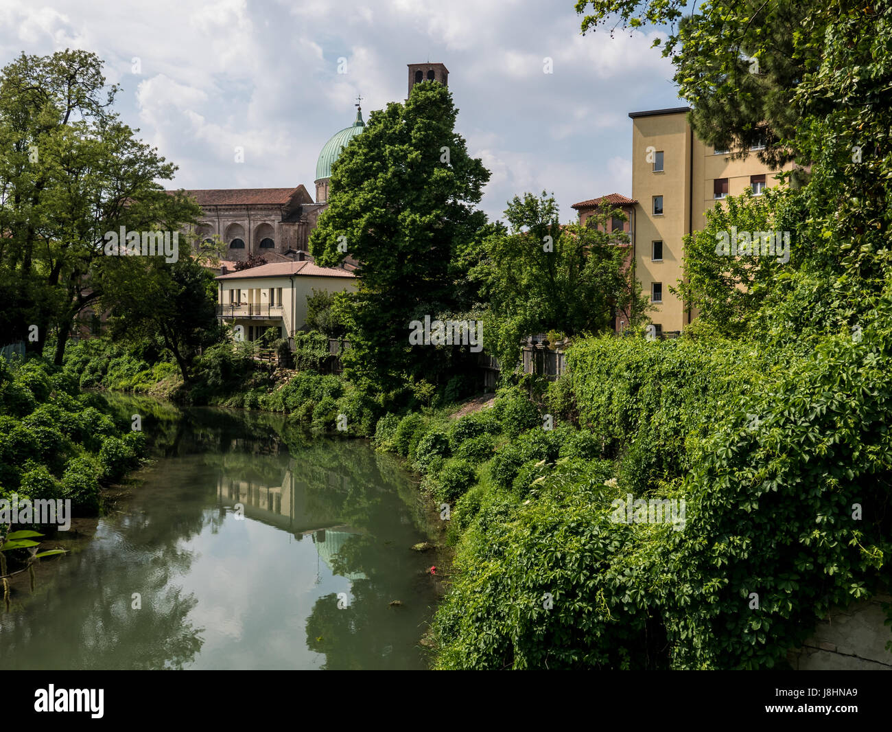 Padua, Italy - 16 April 2017 - View of Padua and river Bacchiglione ...