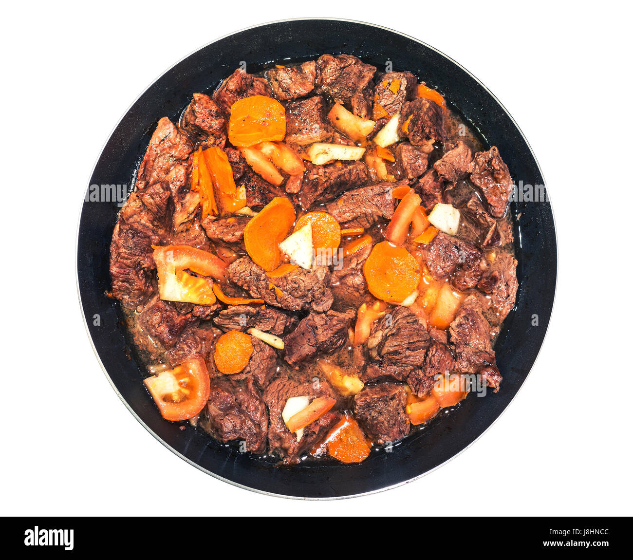 Hot frying pan meat Cut Out Stock Images & Pictures - Alamy