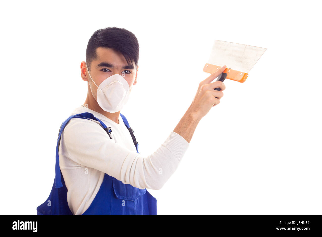 Man in overalls on Cut Out Stock Images & Pictures - Alamy