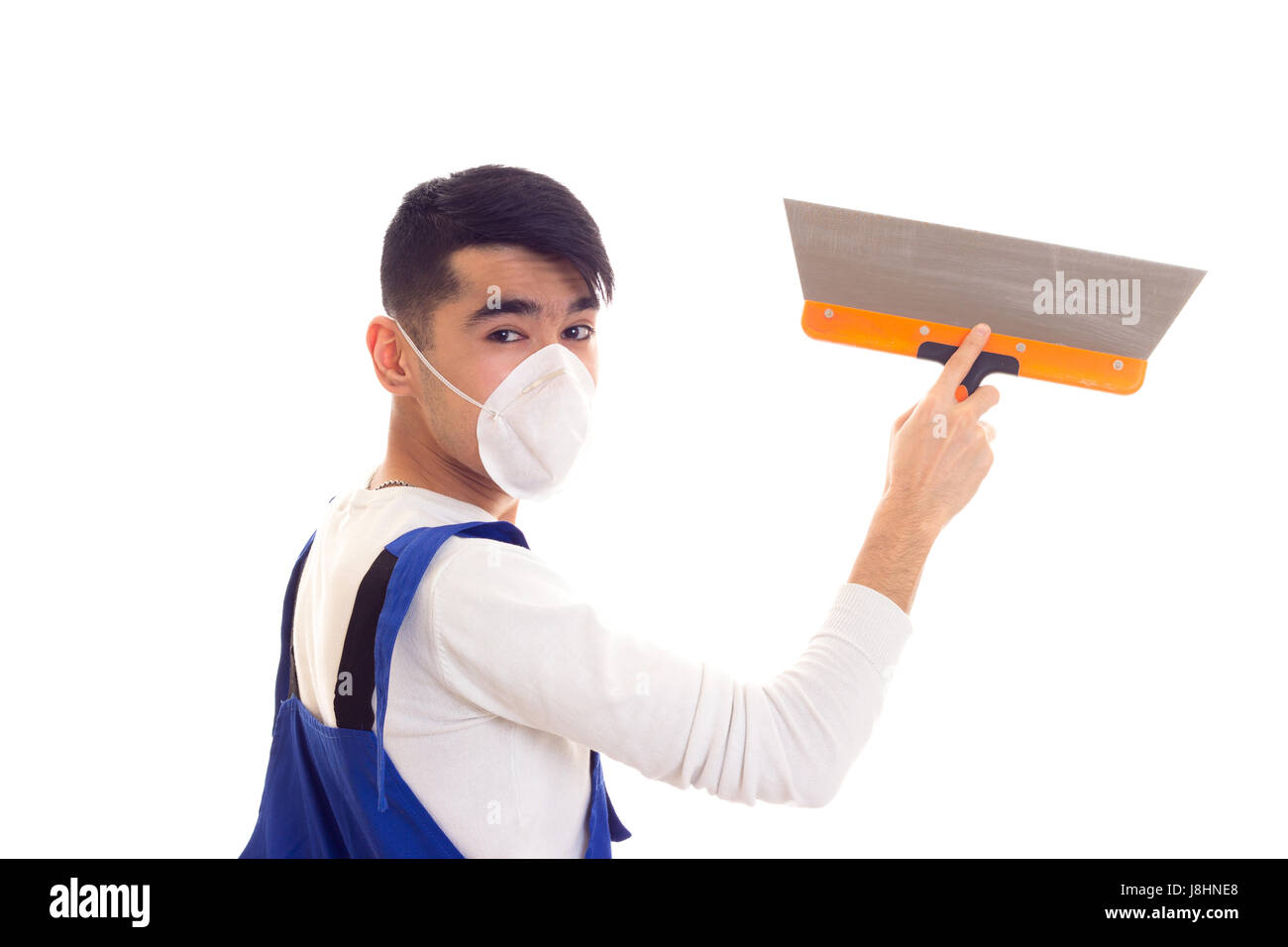 Man in overalls on Cut Out Stock Images & Pictures - Alamy