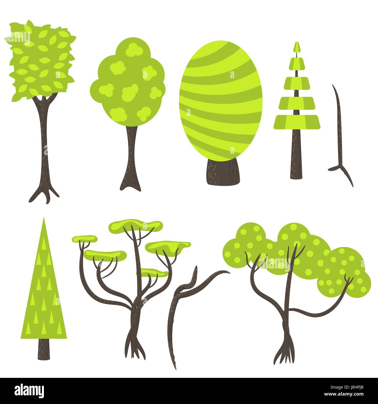 Vector tree clip art nature set Stock Vector Image & Art - Alamy