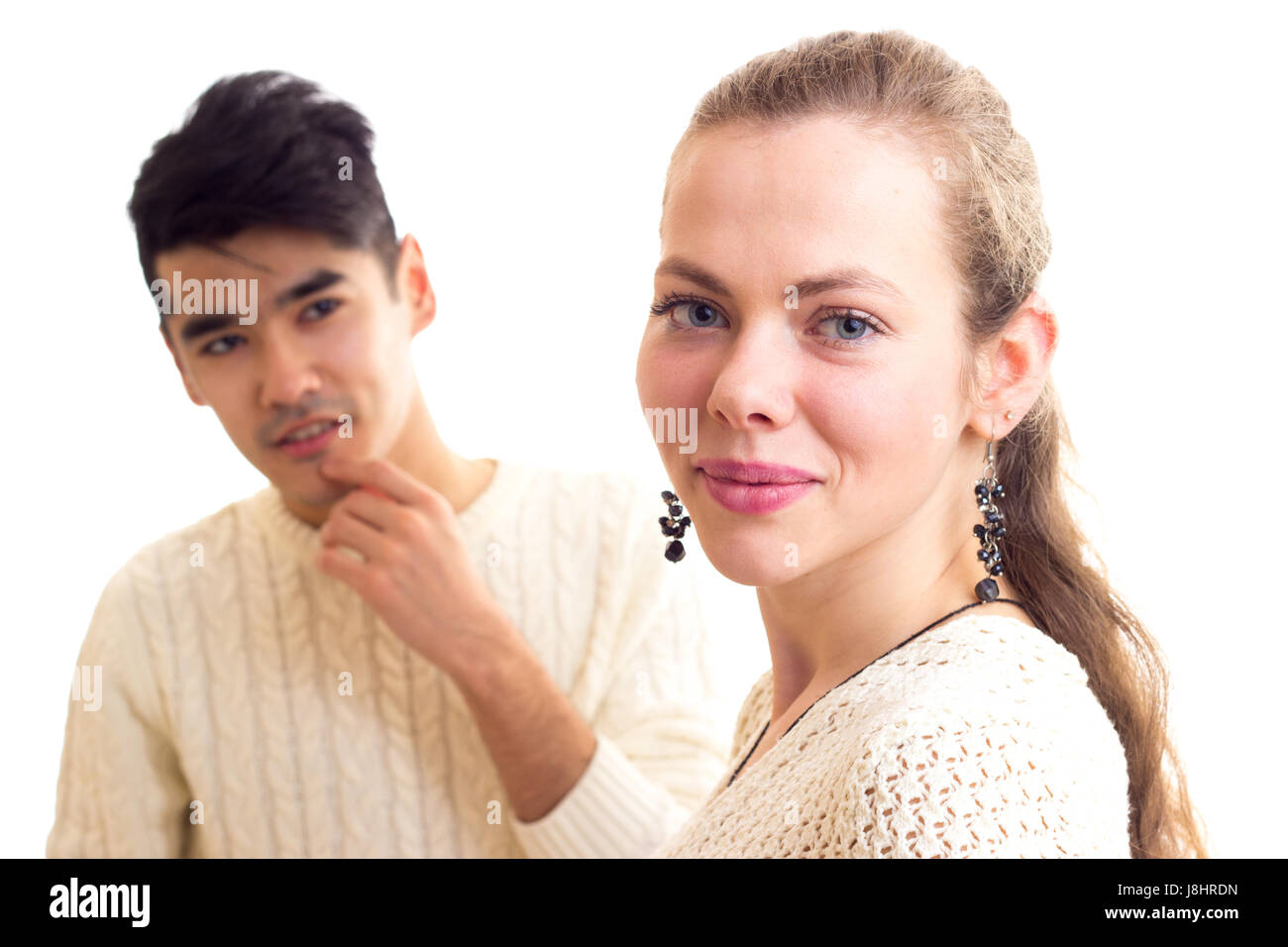 Attractive young beautiful couple smiling hi-res stock photography and images - Alamy