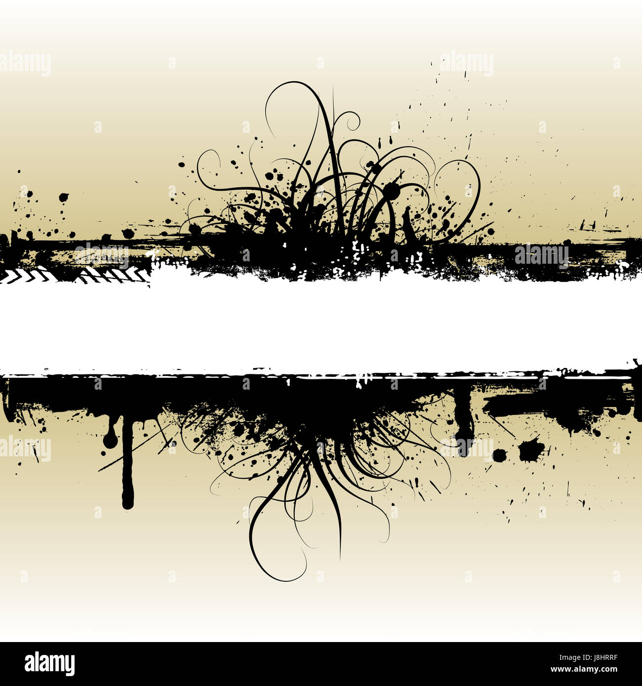 flower, plant, drip, banner, abstract, header, stained, panel, vector ...