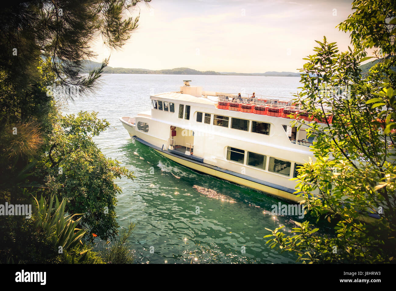 Romantic cruise lake ship Stock Photo - Alamy