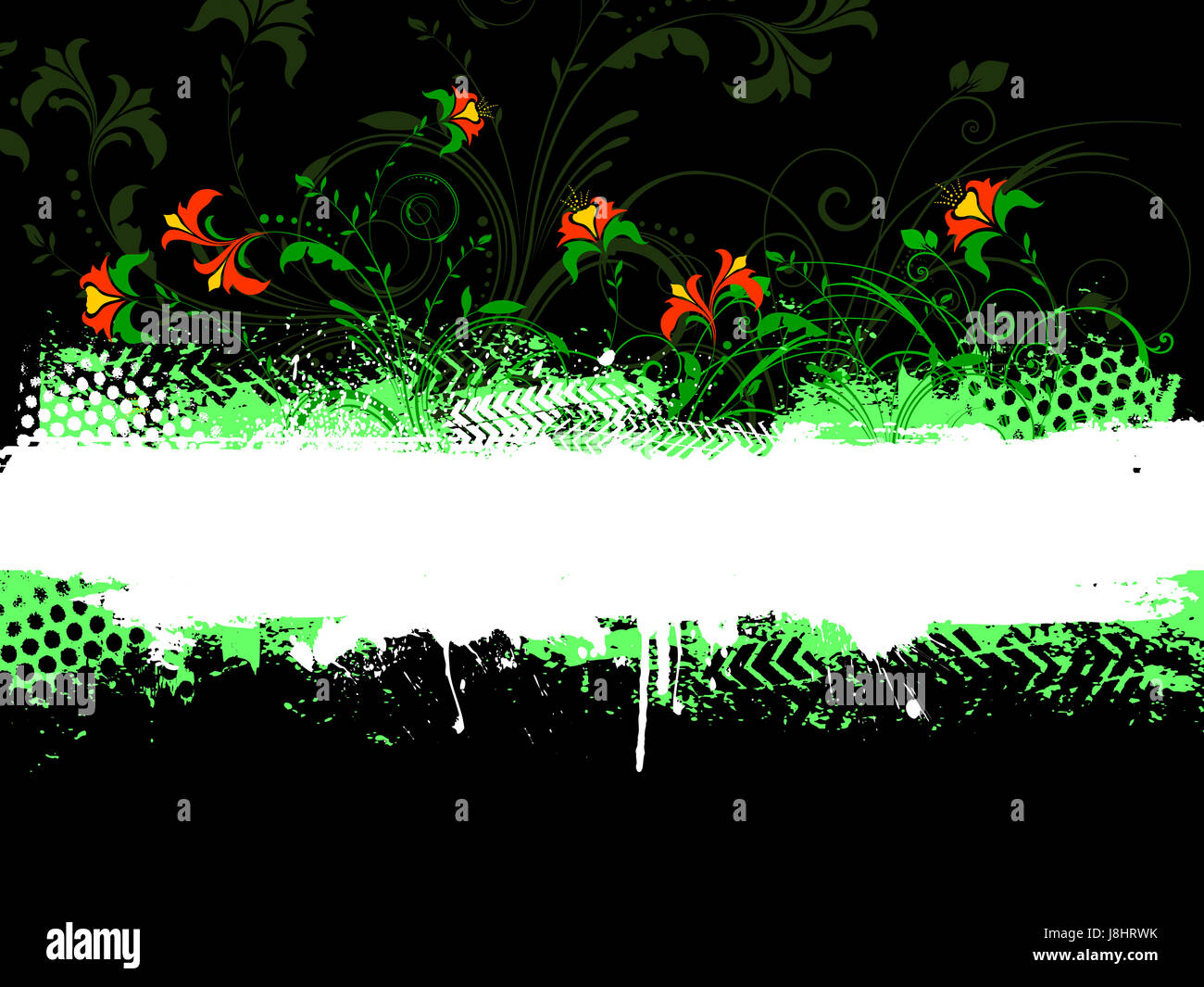 flower, plant, drip, abstract, stained, vector, stain, dripping ...