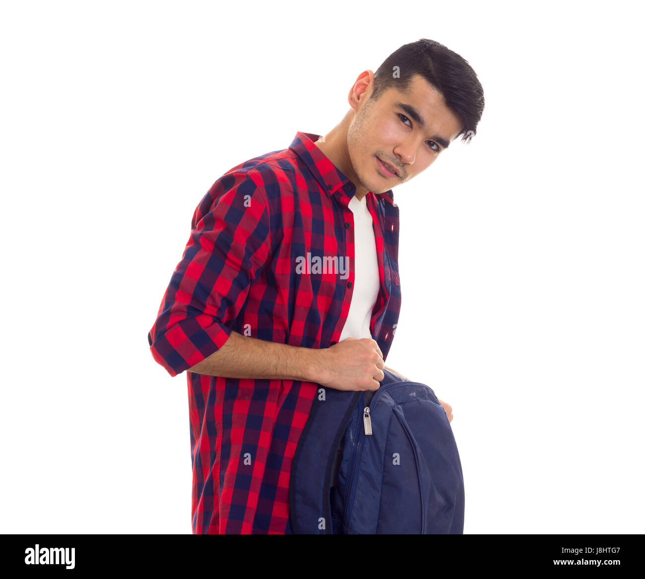 Young man with backpack Stock Photo - Alamy