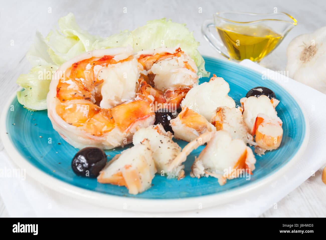 restaurant, shrimp, seafood, tails, slice, scampi, salad, restaurant ...