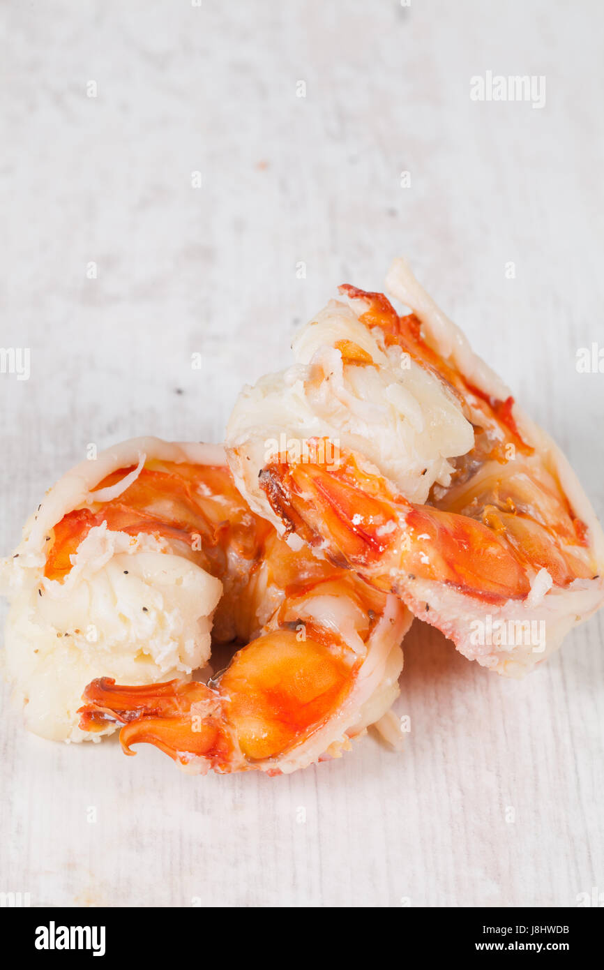 restaurant, shrimp, seafood, tails, slice, scampi, salad, restaurant ...
