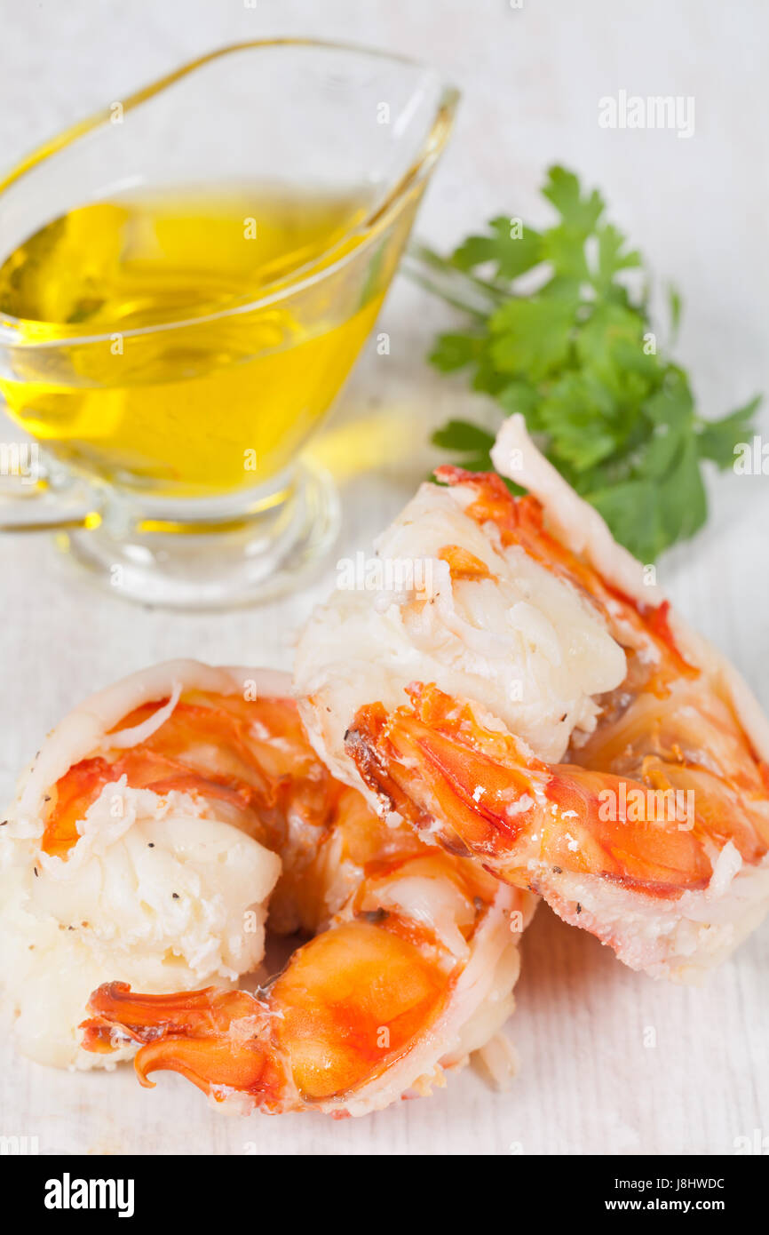 restaurant, shrimp, seafood, tails, slice, scampi, salad, restaurant ...