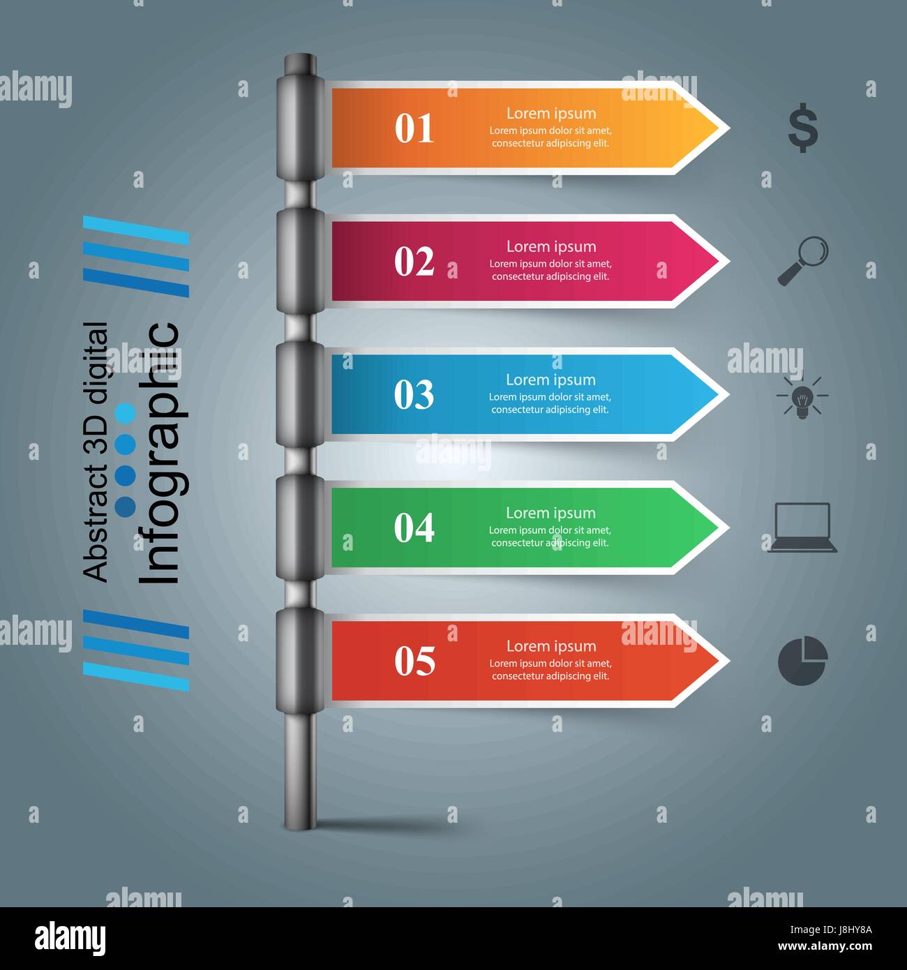 Business column Infographics origami style Vector illustration Stock ...