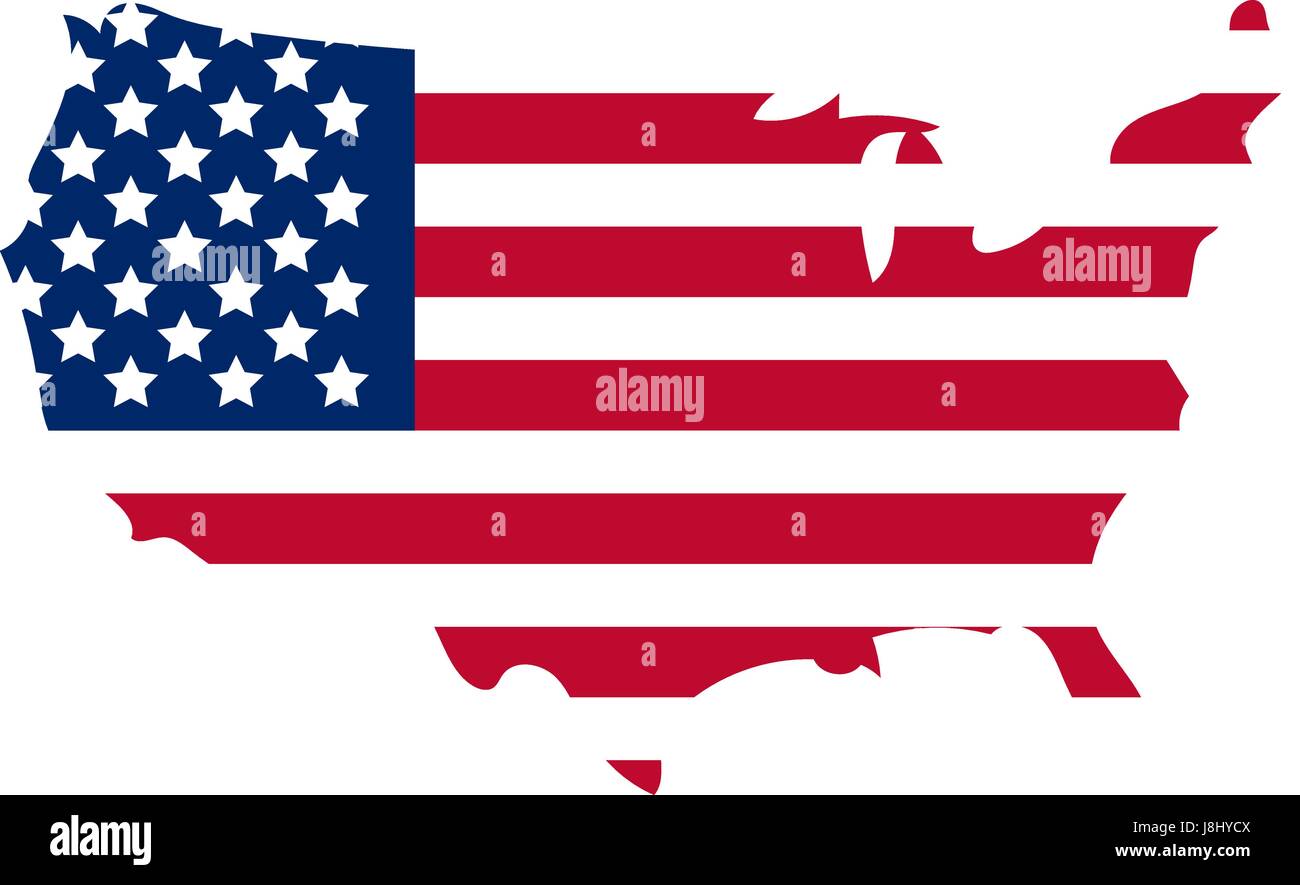 Map of America icon, flat style. Isolated on white background. Vector ...