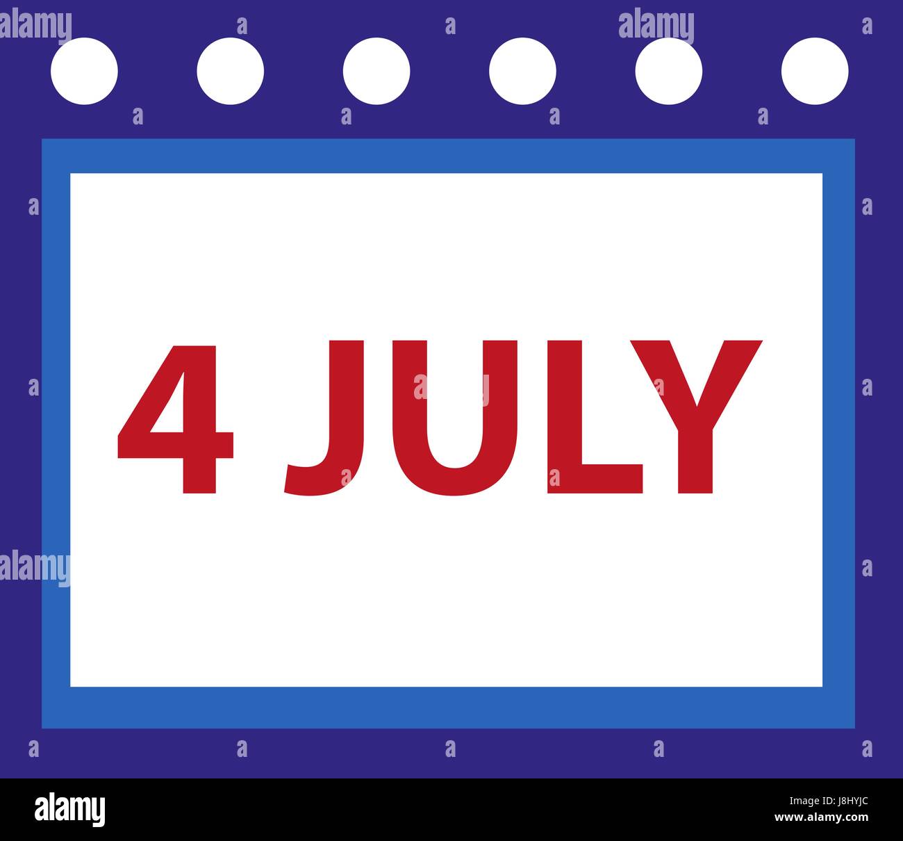 Calendar icon, flat style. 4th july concept. Isolated on white ...