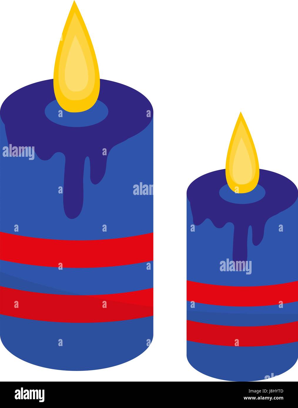 Blue candles icon, flat style. Isolated on white background. Vector ...