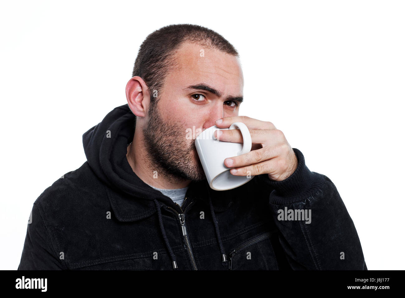 cup, tea, drink, drinking, bibs, coffee, man, guy, cup, humans, human ...