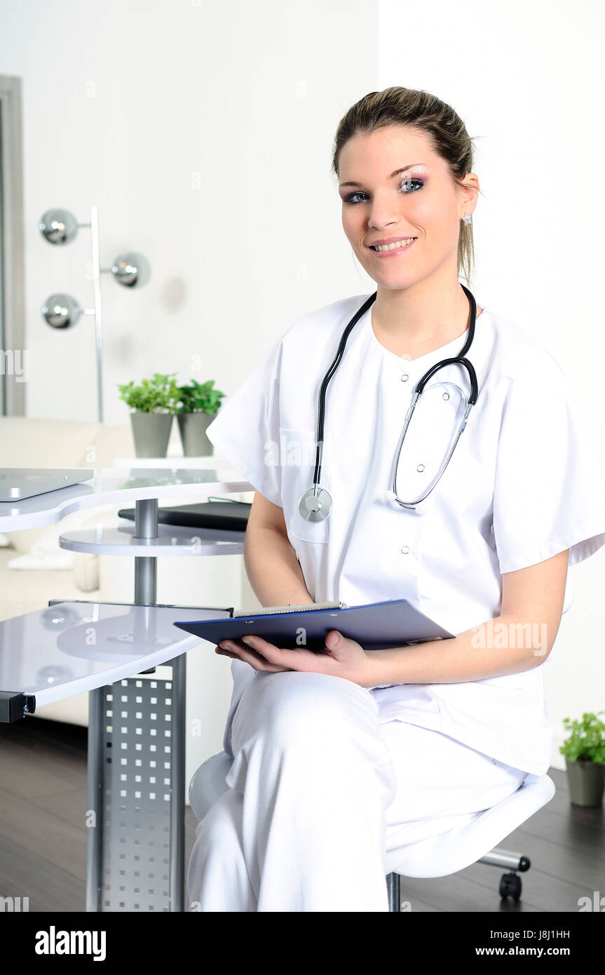 doctor, physician, medic, medical practicioner, woman, laugh, laughs ...