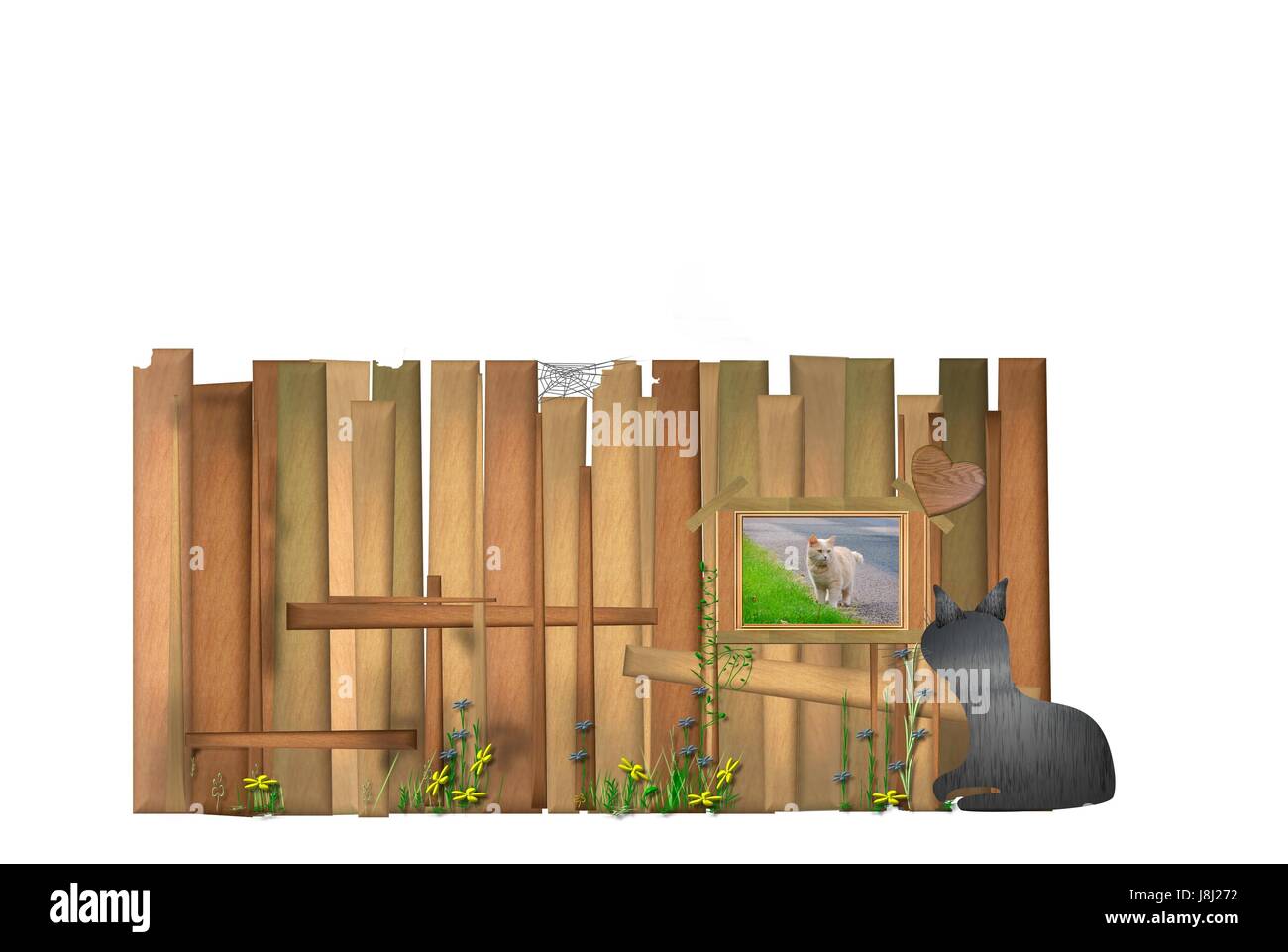 Portrait cat flowers Cut Out Stock Images & Pictures - Alamy