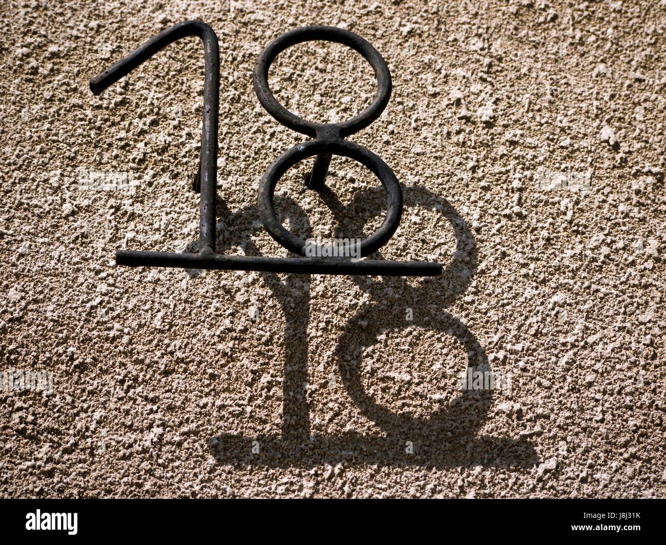 sign, signal, writing, font, typography, house number, house wall ...