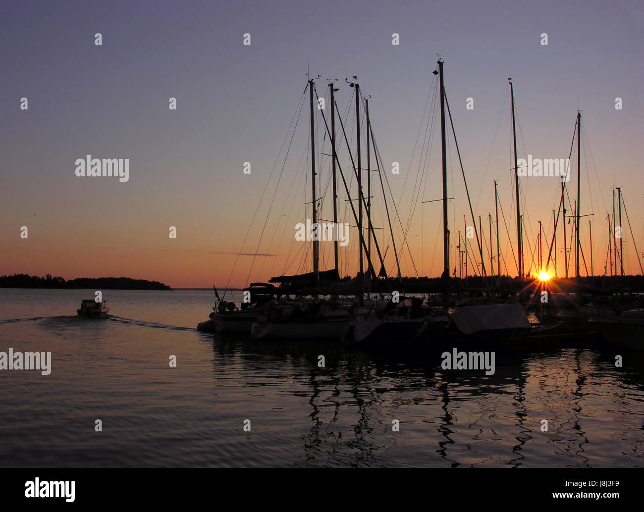 sunset, harbor, water, baltic sea, salt water, sea, ocean, evening ...