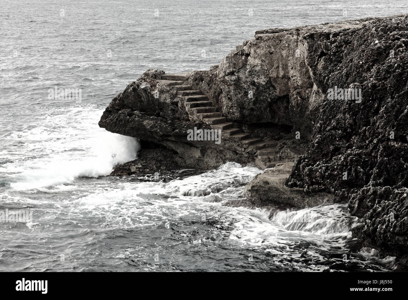 stairs, waves, coast, surf, risacca, surge, breaking of waves, spray ...