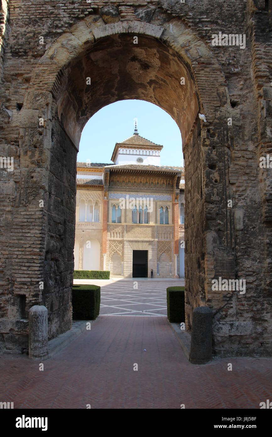 spain, blockhouse, andalusia, palace, seville, spain, blockhouse ...