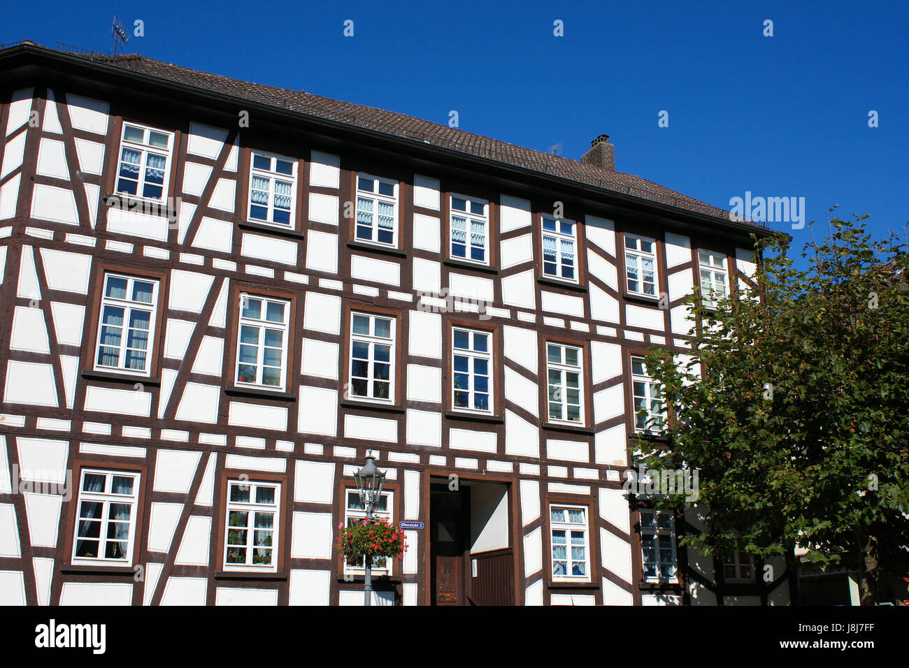 house, building, historical, wood, frame-work, hesse, blue, house ...