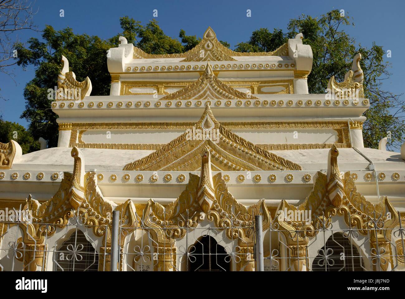 asia, facade, myanmar, ornamental, burma, ornaments, blue, house ...