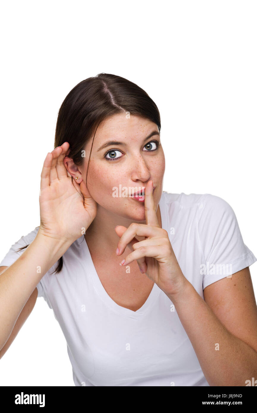 young woman has a secret Stock Photo - Alamy