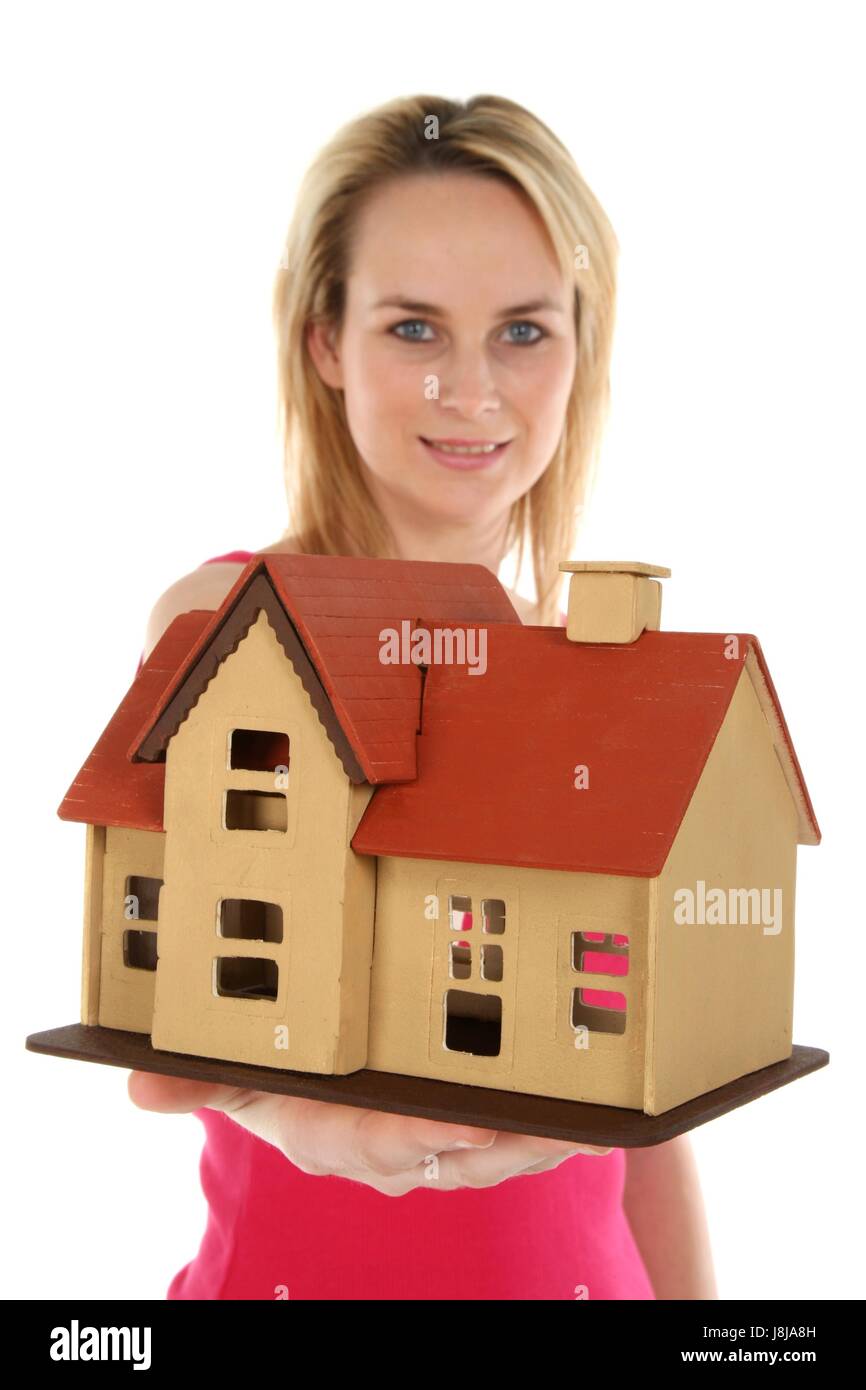 woman, house, building, laugh, laughs, laughing, twit, giggle, smile ...