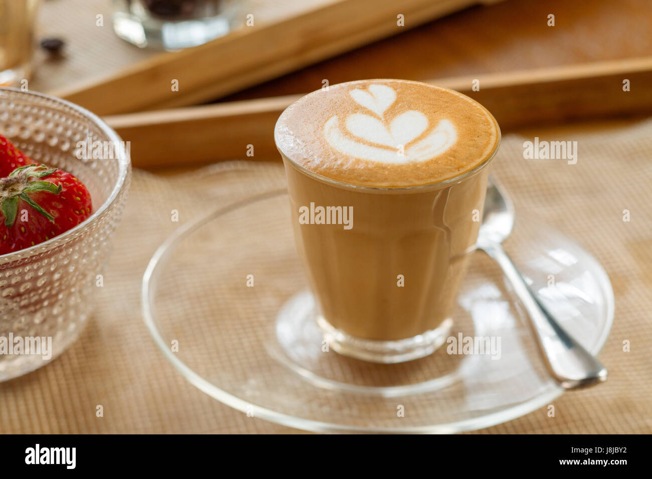 A Cup of Caffe Latte Stock Photo - Alamy