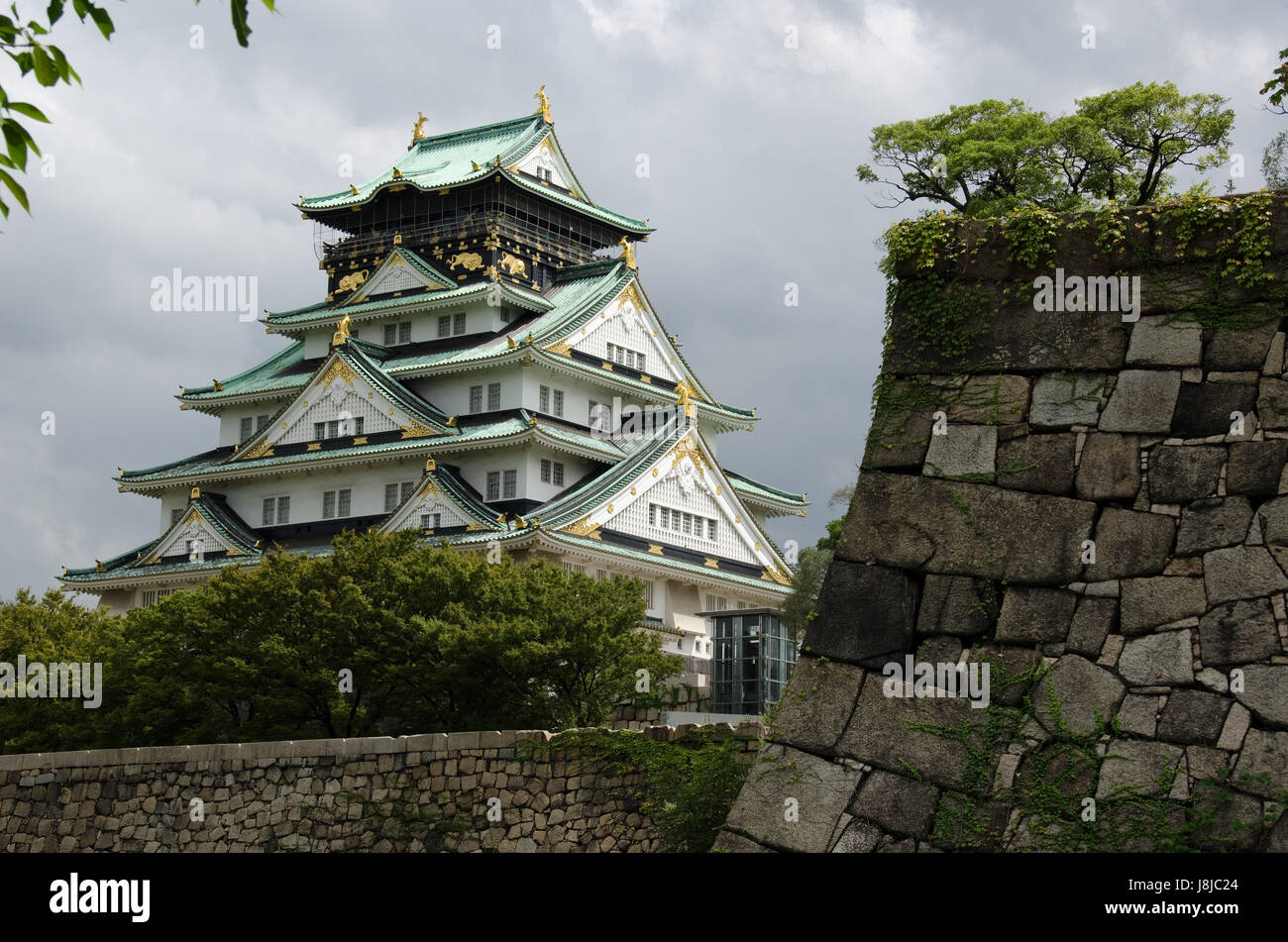 famous, wall, japanese, japan, castle, landmark, chateau, beautiful ...