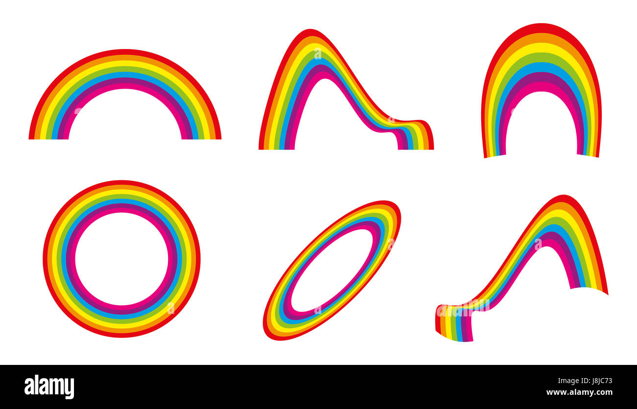 rainbow, collection, shapes, shape, colors, colours, blue, detail ...