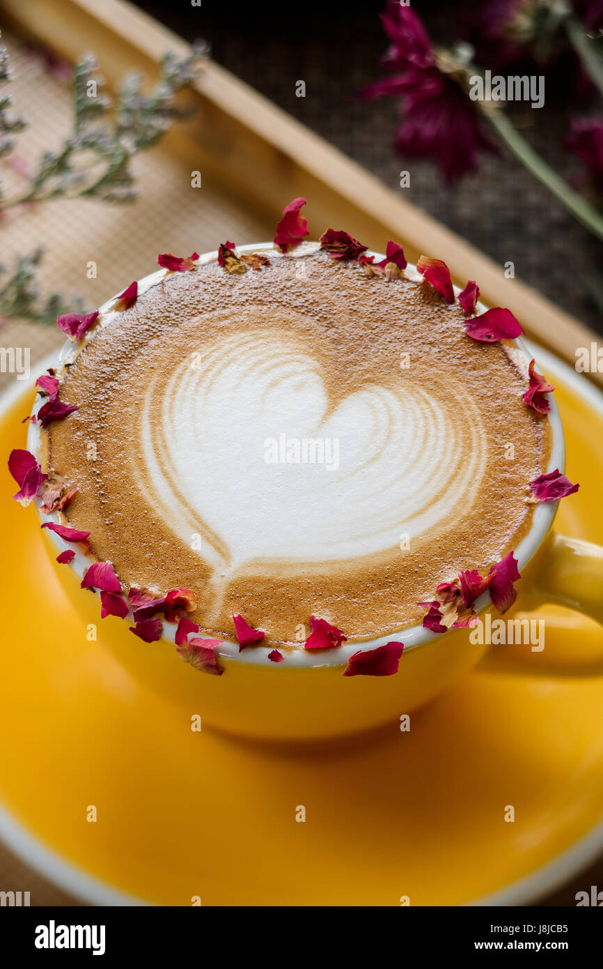 Beautiful Rose Caffe Latte Stock Photo - Alamy