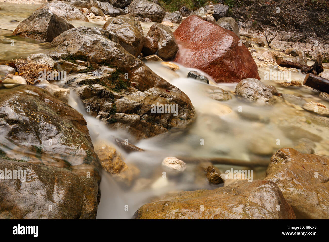 motion, postponement, moving, movement, alps, stream, waterfall, chute ...