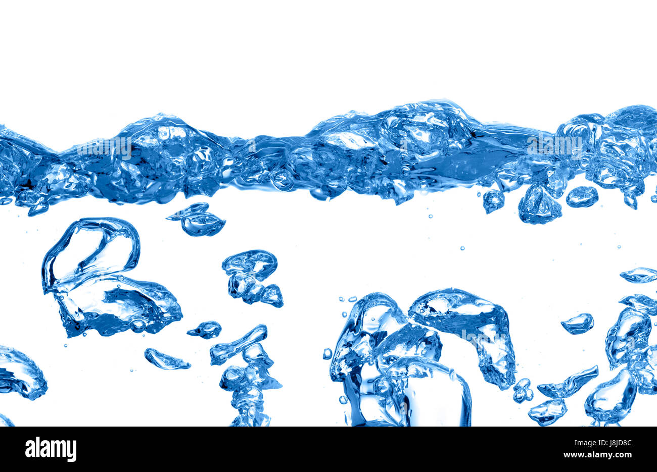 isolated, bubbles, splash, water, blue, motion, postponement, moving ...