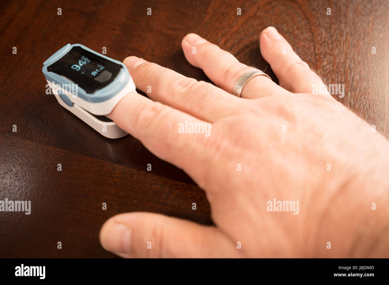 A portatble sensor makes it easy to check oxygen level and pulse rate ...