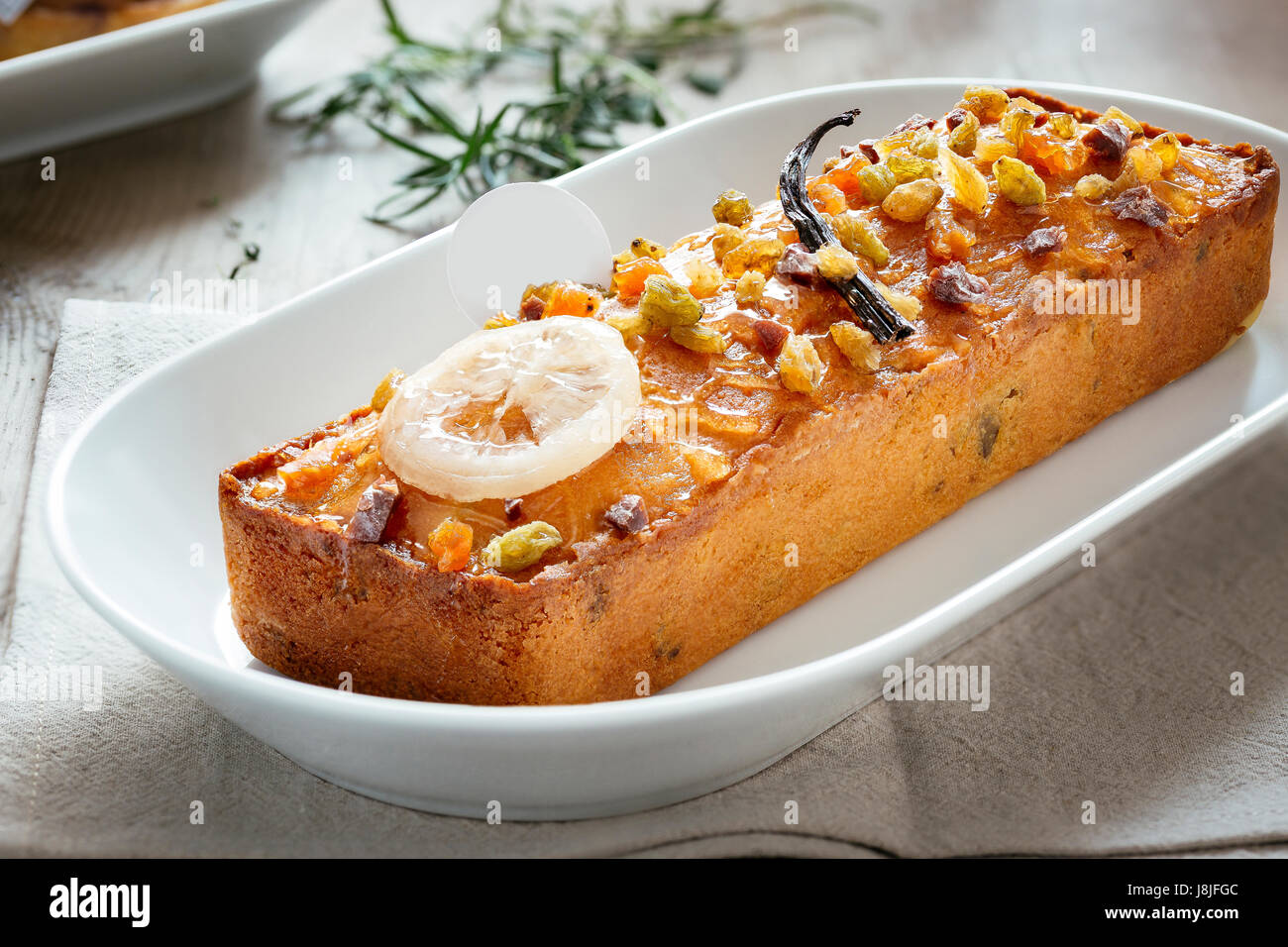 Delicious Fruit Pound Cake with a Vanilla Pod Stock Photo - Alamy